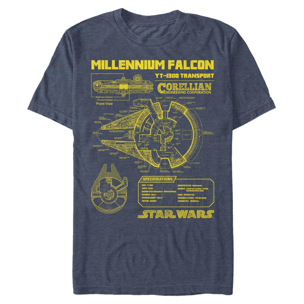 Men's Star Wars Falcon Schematic T-Shirt – The Superhero